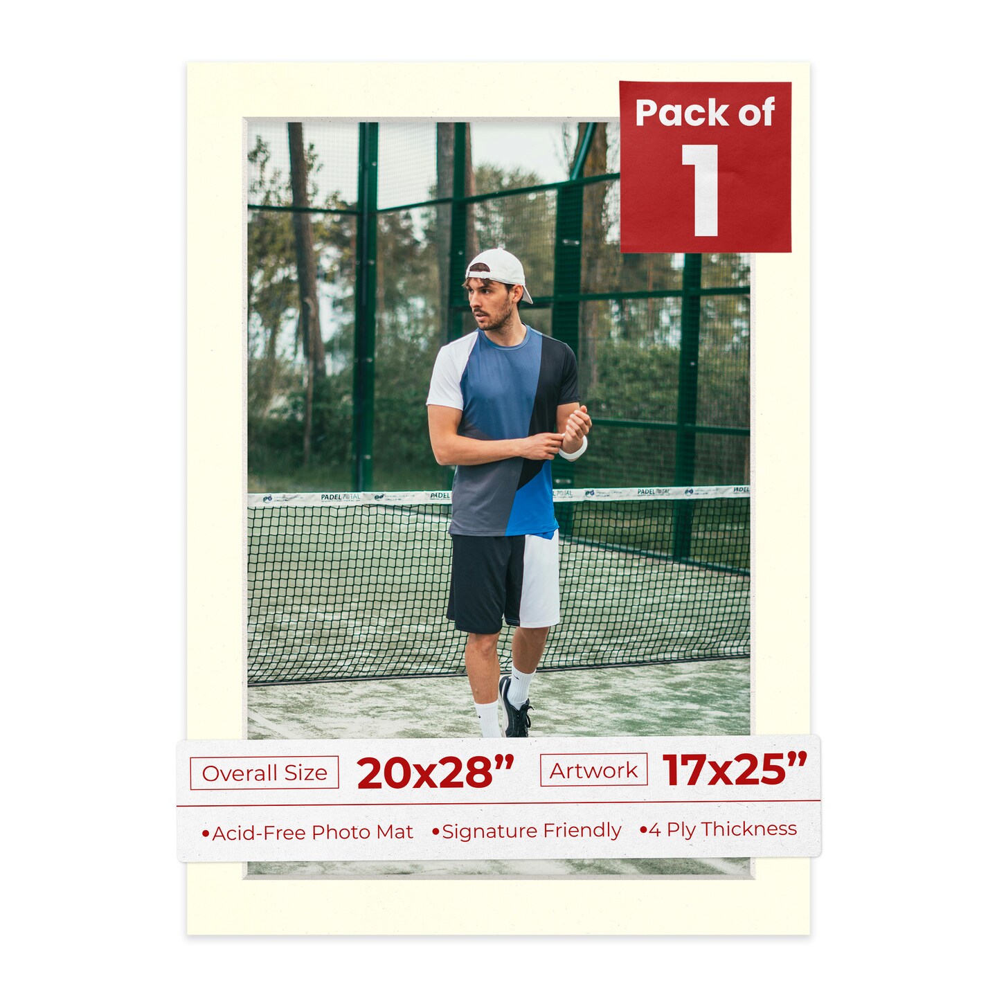 Cream Linen Mat Board for 20x28 Frames - Fits 17x25 Photos, Color ...