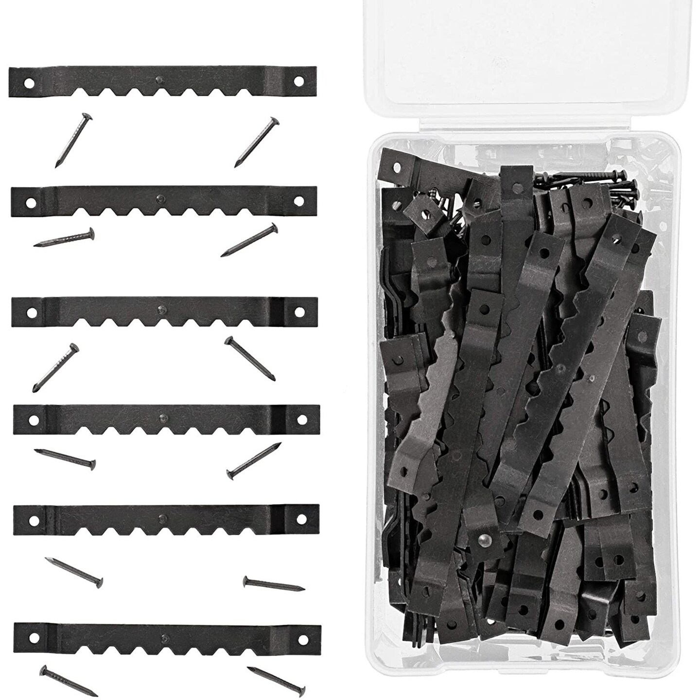 Juvale 100-Count 2.5 Inch Metal Sawtooth Picture Frame Hangers with 200 ...