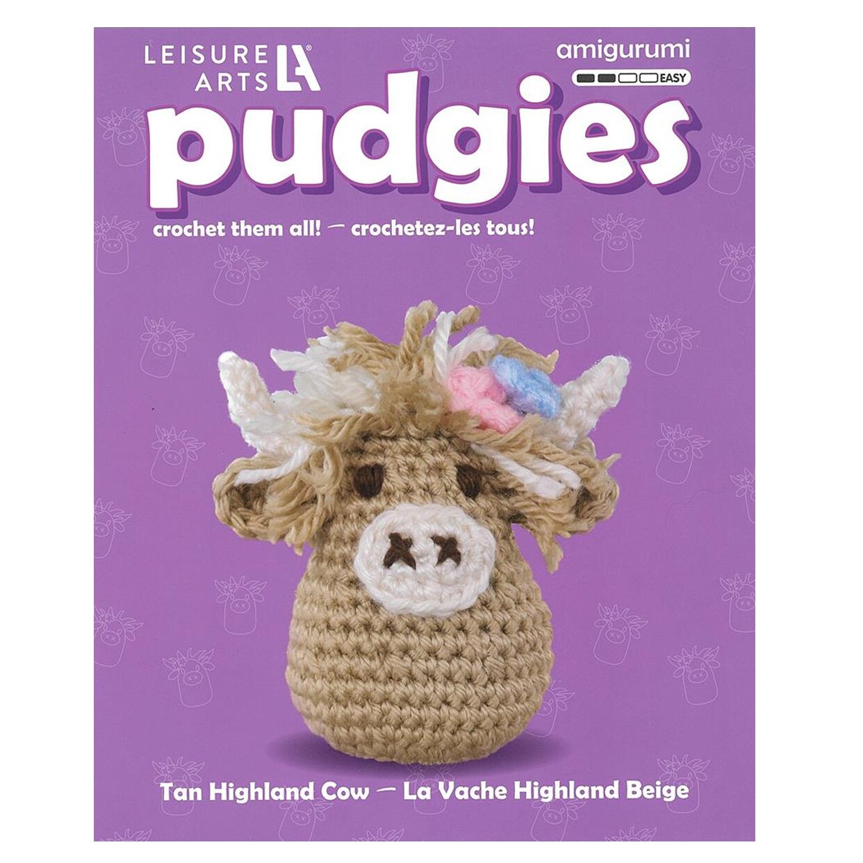 Leisure Arts Crochet Kit, Pudgies Highland Cow, Tan, 4", Crochet Kit ...