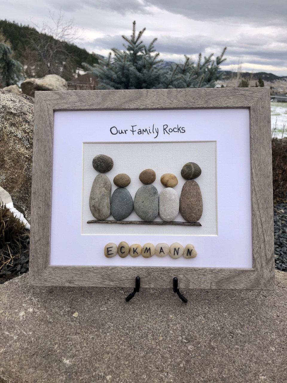 Our Family Rocks, family rock art, personalized family art, nature ...