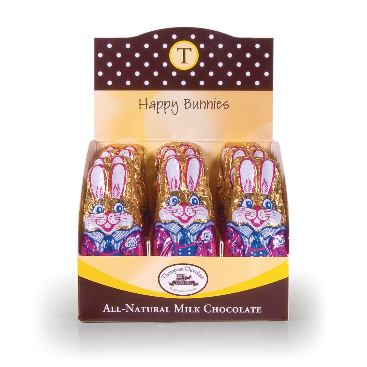 All-Natural Milk Chocolate Individually Wrapped Bunnies (Box of 24 ...