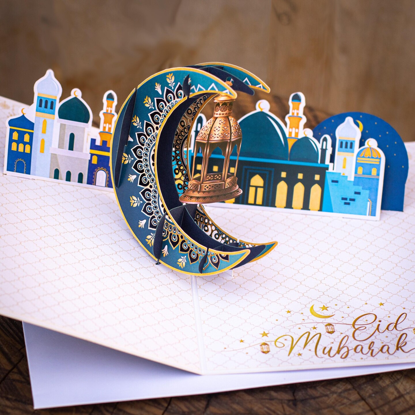 Cardstalked Pop-Up Eid Mubarak Greeting Card - Stunning 3D Design for ...