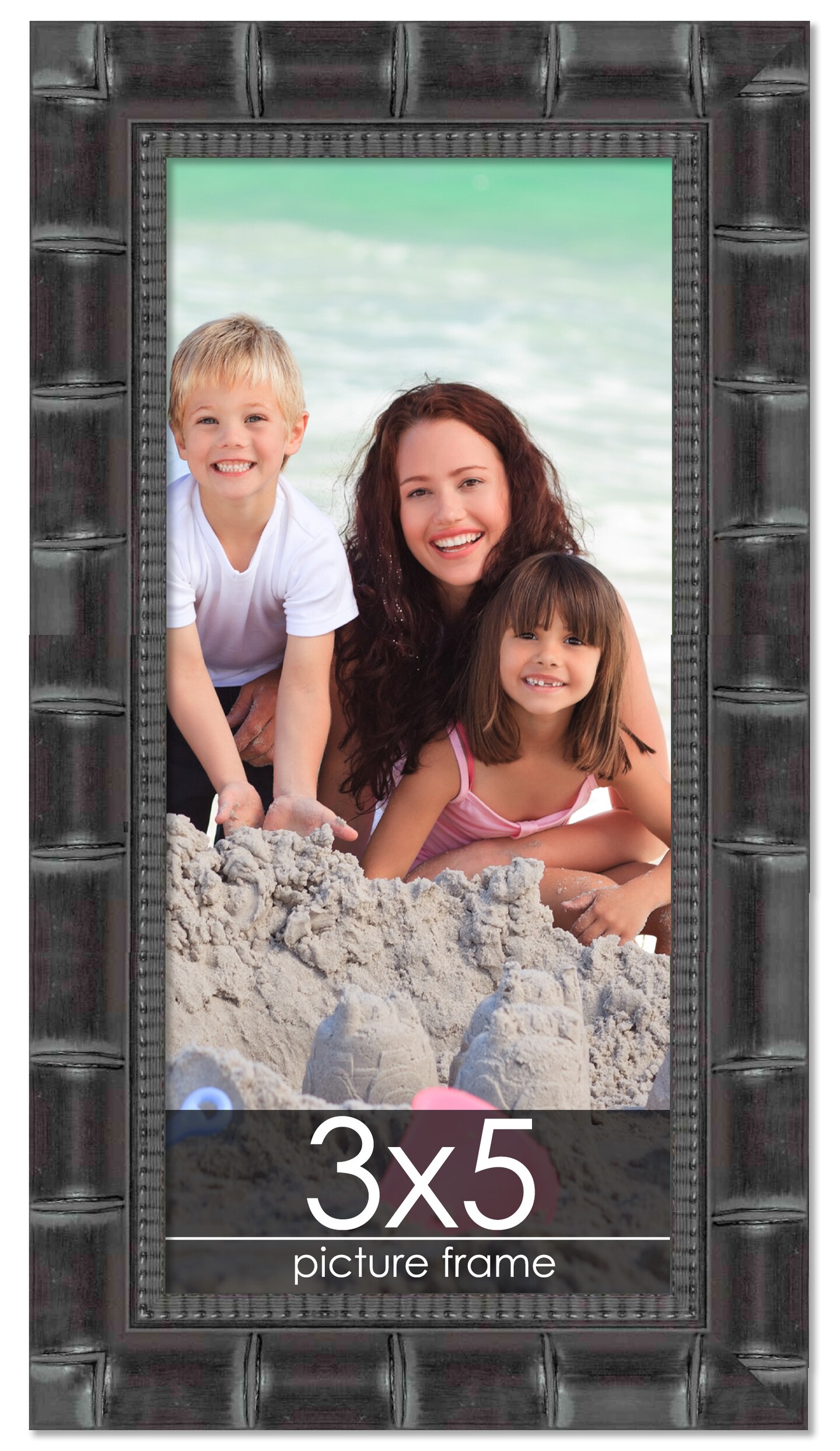 3x5 Wide Bamboo Picture Frame with UV-Resistant Acrylic & Acid Free ...