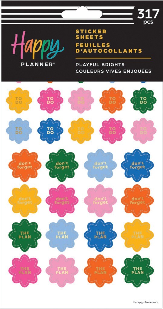 Happy Planner Sticker Sheets 5/Sheets-Playful Brights, 317 Pieces ...