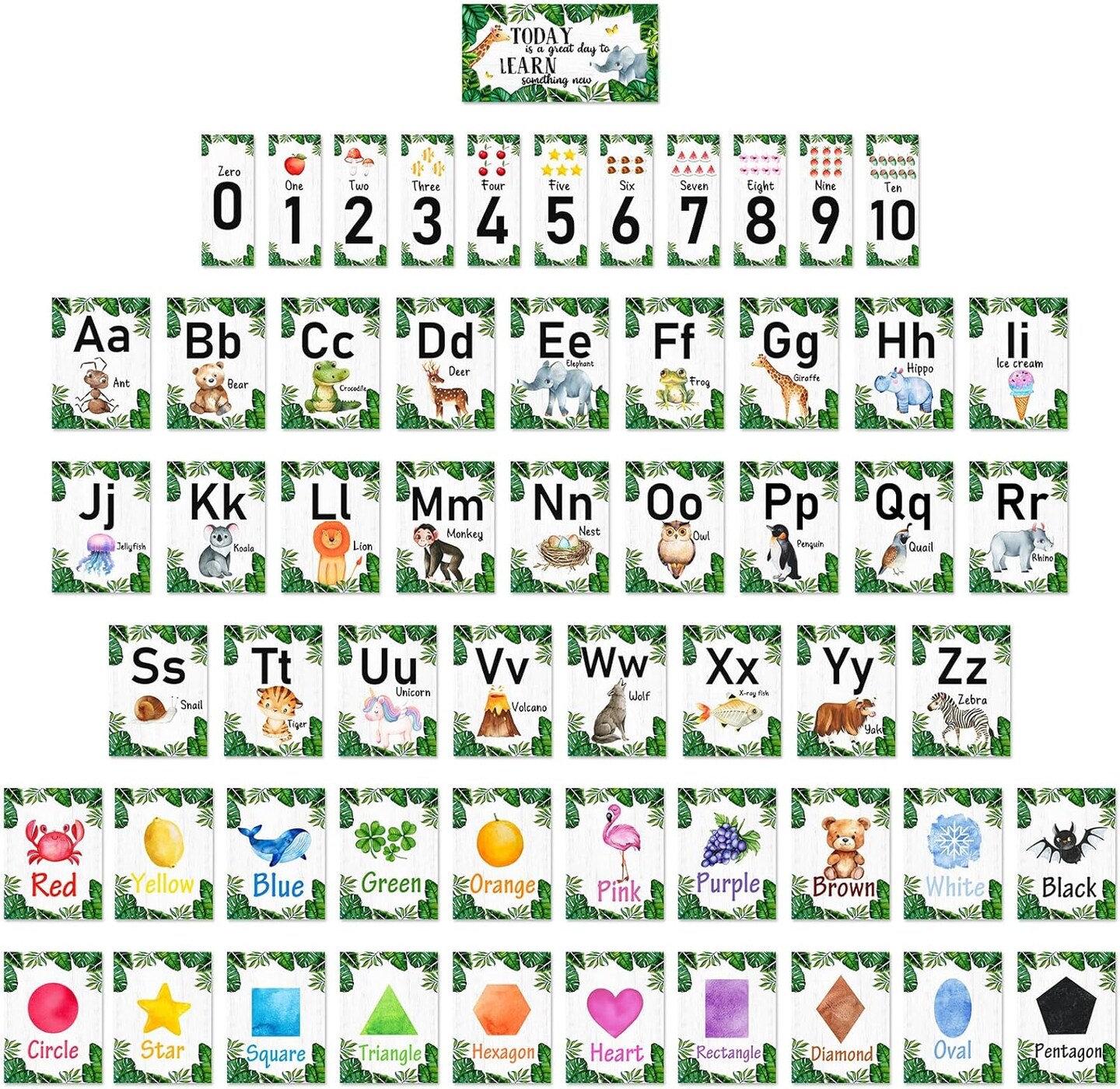 58 Pcs Eucalyptus Alphabet Number Bulletin Board Set | Michaels