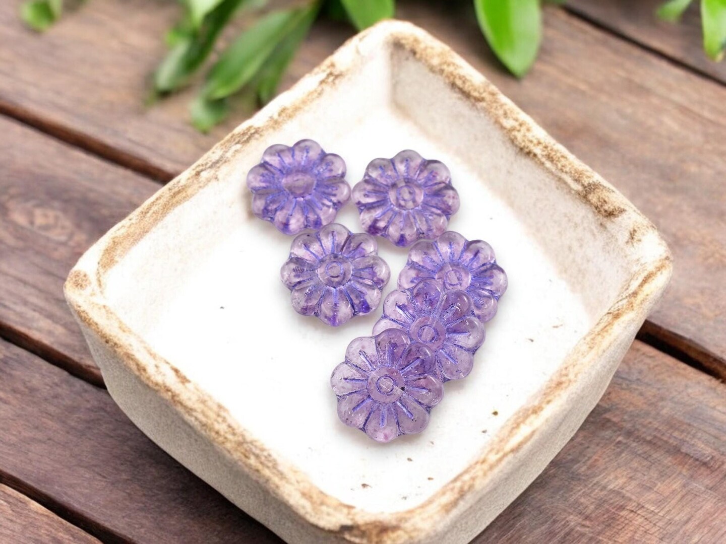 *6* 18mm Purple Washed Crystal Daisy Flower Beads | Michaels