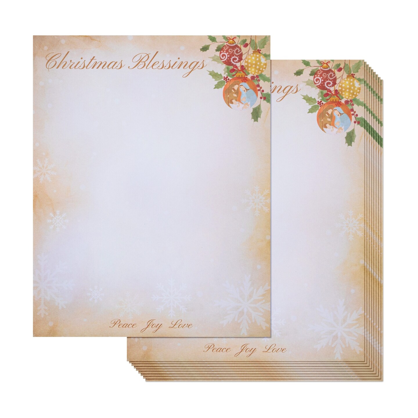 Faithful Finds 100 Sheets Christmas Blessings Letterhead Stationery ...