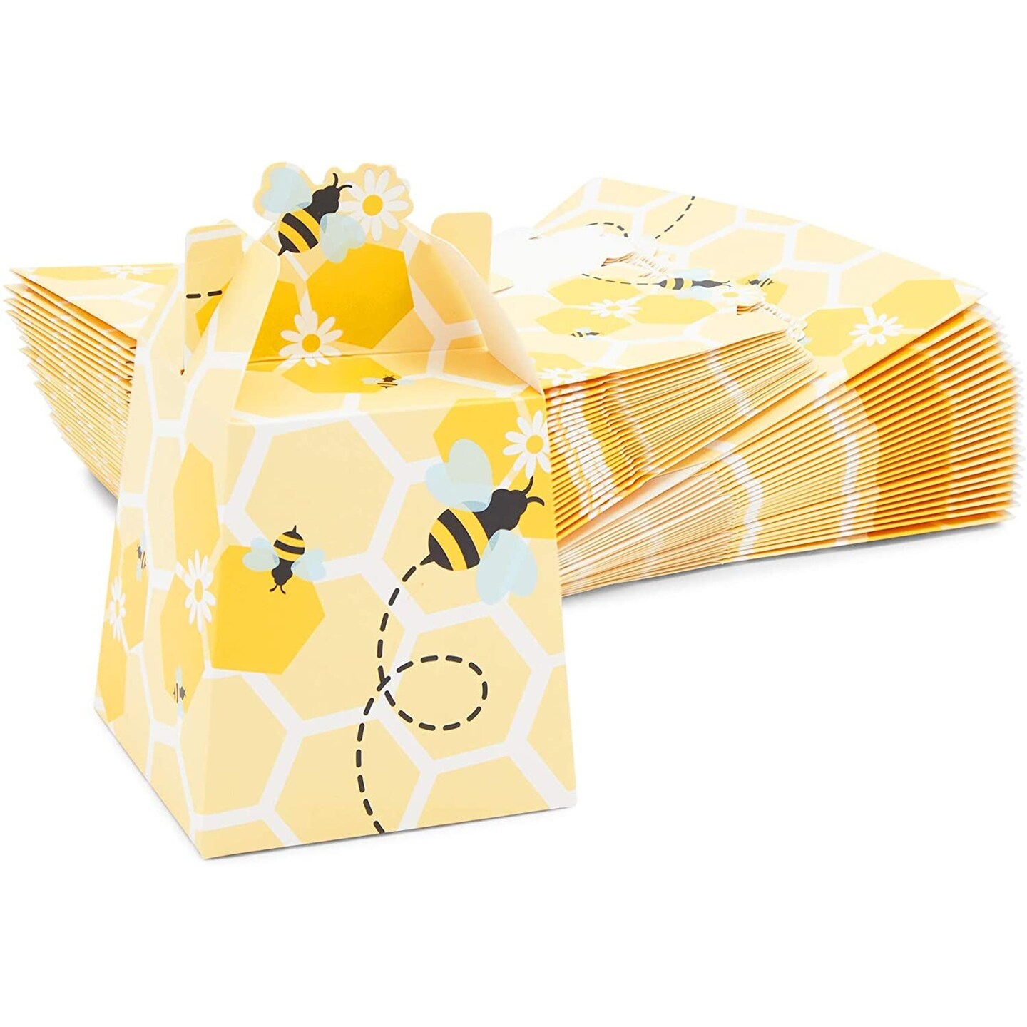 Paper Treat Boxes for Bee Party Favors (4.72 x 2.36 x 0.5 inches, 50 ...