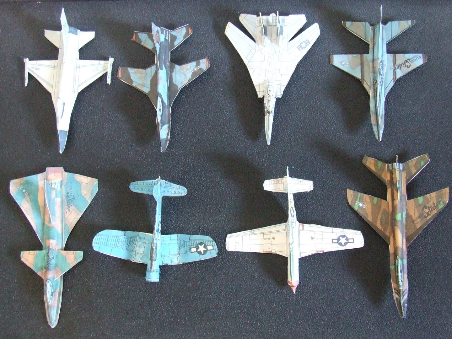 Eight Different Cut and Glue Paper Airplane Model Glider Kits (with a ...