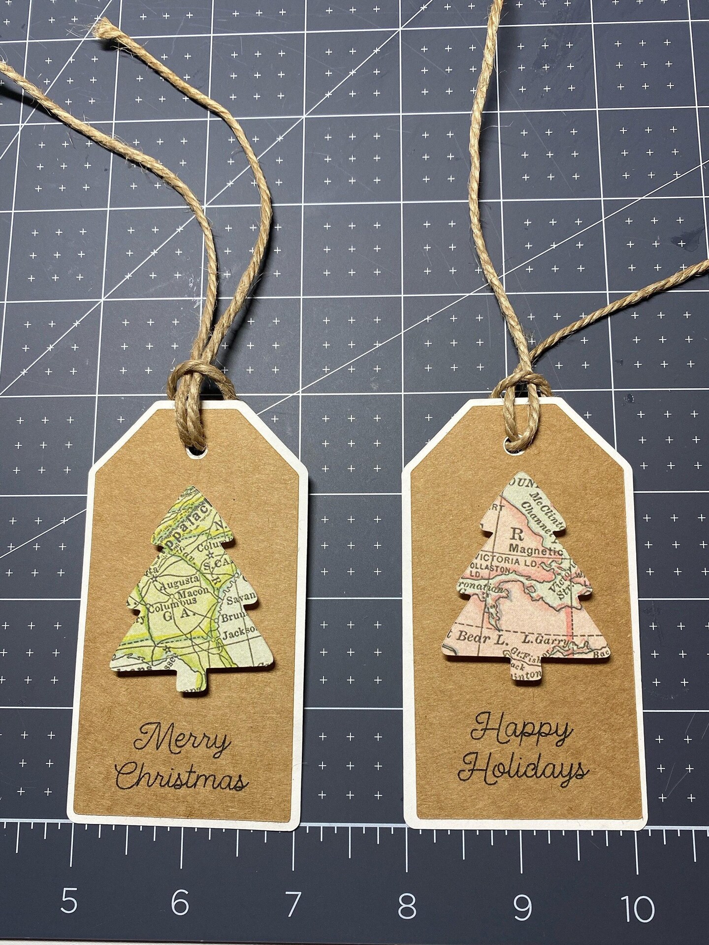 Map Christmas Gift Tag, Cartographer, Adventure, Rustic, Brown Paper ...