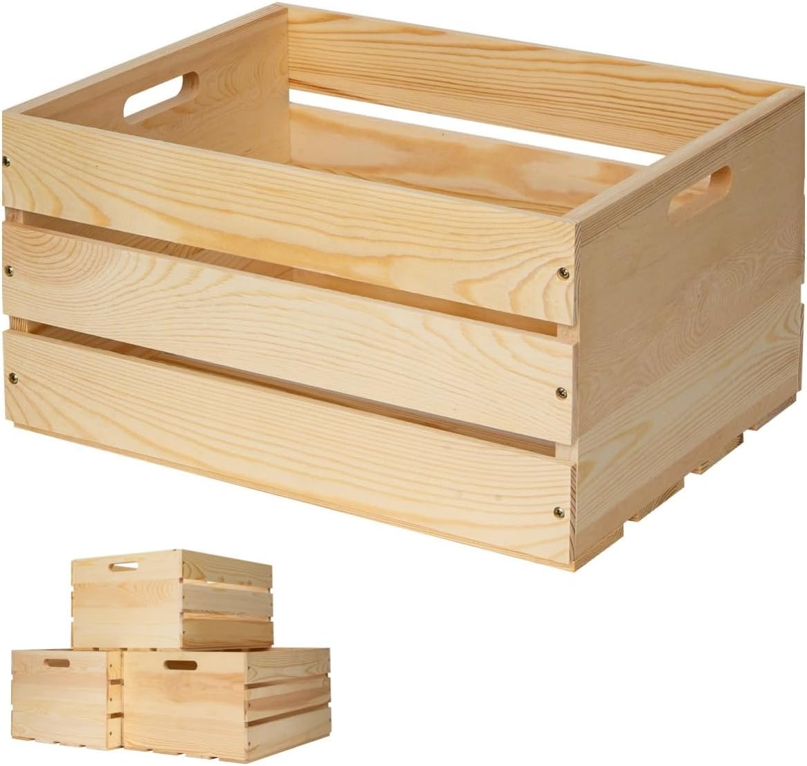 1 Piece Large Pine Wood Crates For Storage | Michaels