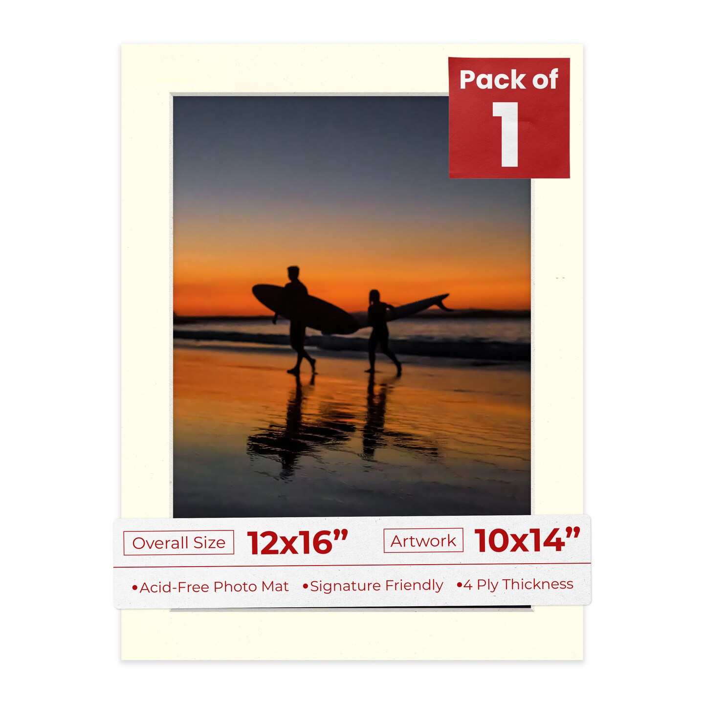 Cream Linen Mat Board for 12x16 Frames - Fits 10x14 Photos, Color ...