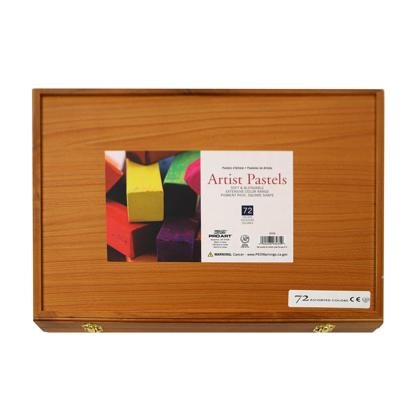 Pro Art Artist Pastels Square, Assorted, Wood Box, 72pc, Soft Pastels ...
