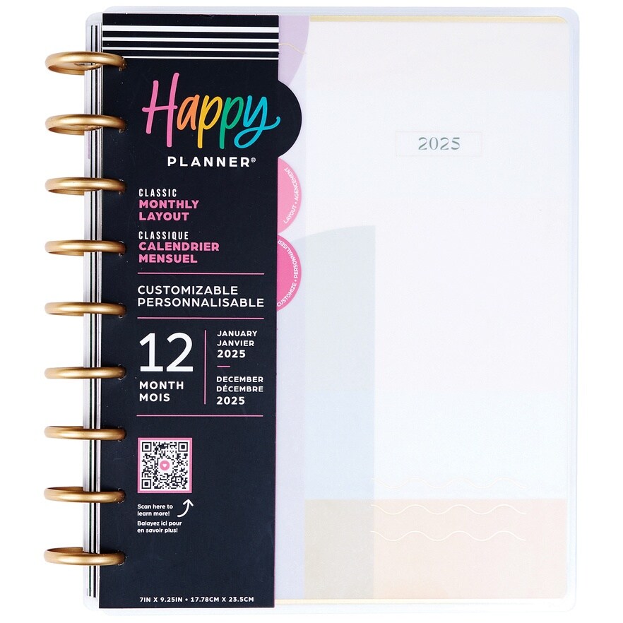 Happy Planner Classic 12-Month Disc Bound Planner-Mauve & Moss; Jan '25 ...
