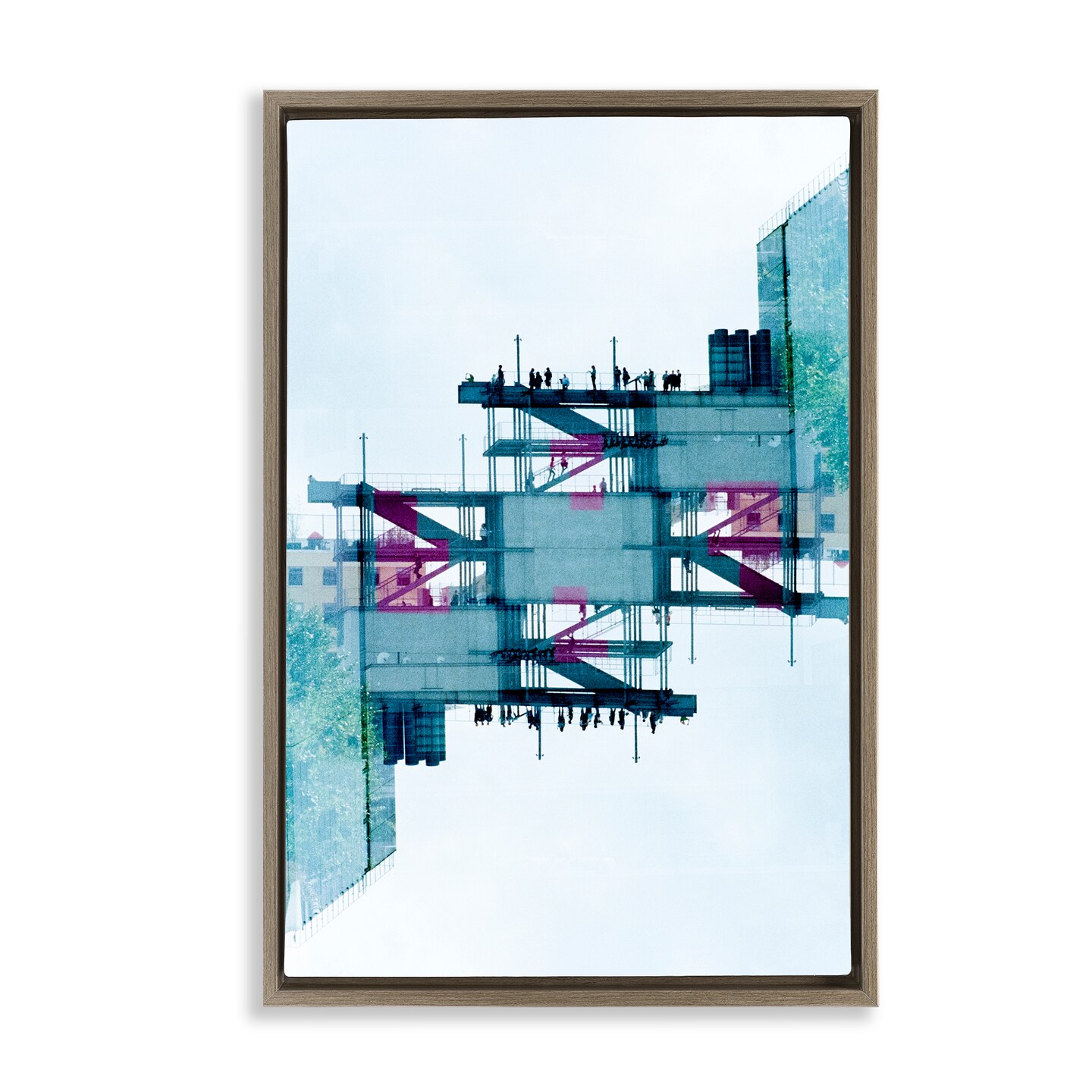 Stupell Industries Symmetrical Industrial Structure Floating Frame ...