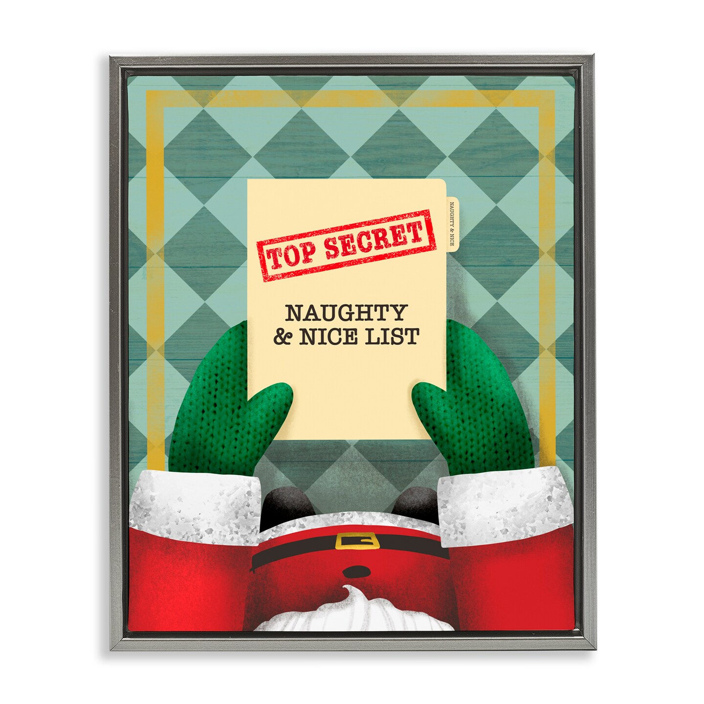 Stupell Industries Top Secret Santa List Floating Frame, design by ...
