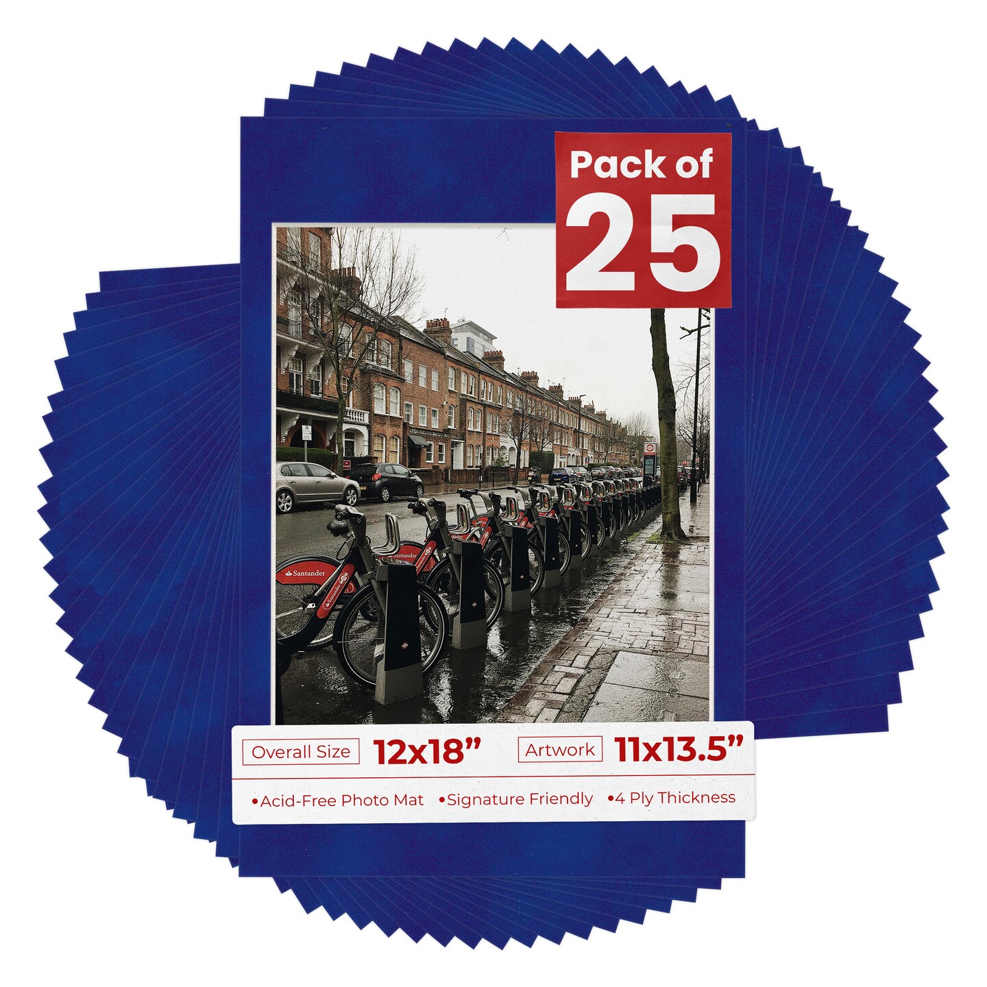 Royal Blue Suede Mat Board for 12x18 Frames - Fits 11x13.5 Photos ...