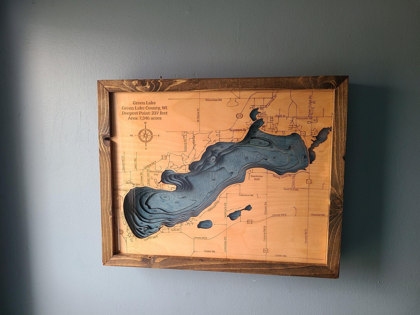 Green Lake 3d Wood Map | MakerPlace by Michaels