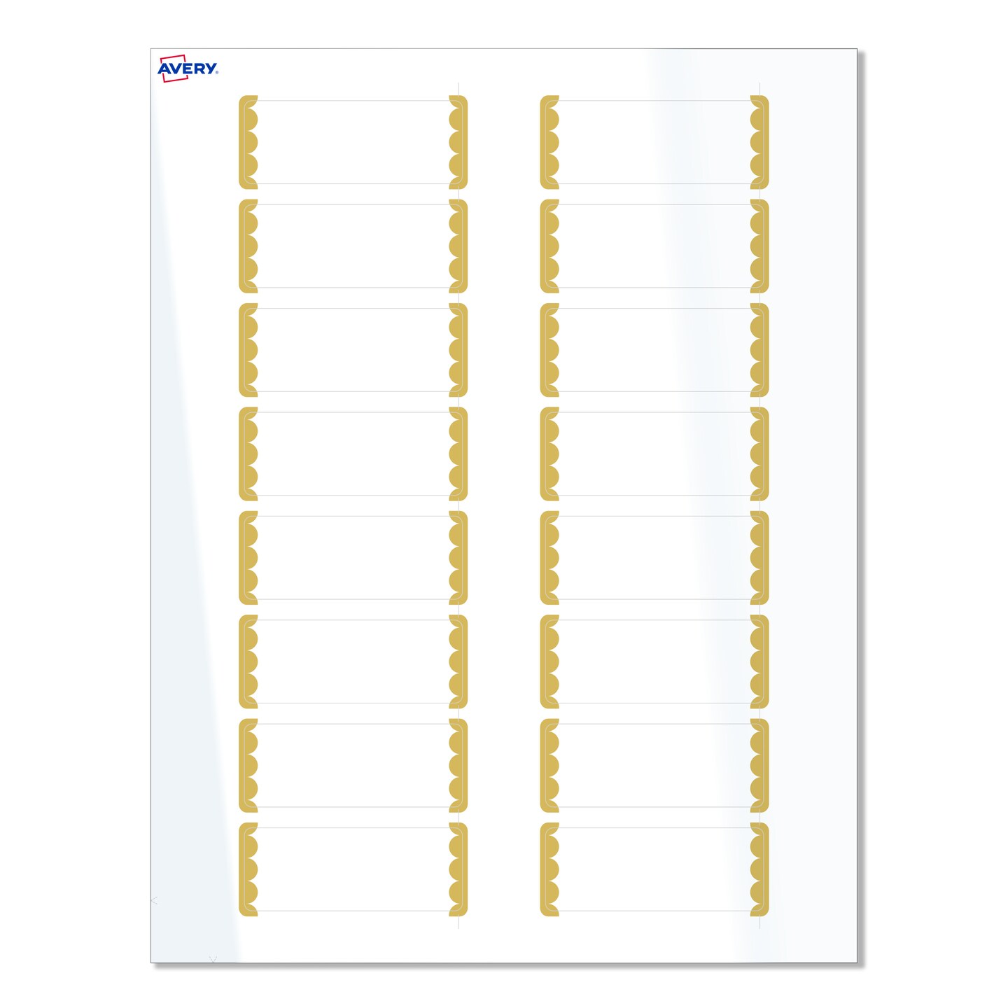 Avery® Printable Rectangle Labels with Sure Feed® Technology, Gold Dots ...