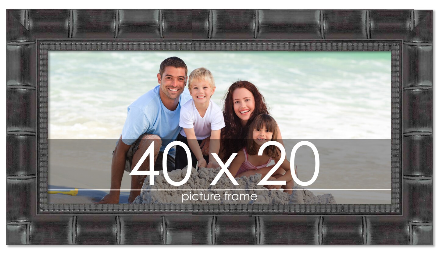 40x20 Wide Bamboo Picture Frame with UV-Resistant Acrylic & Acid Free ...