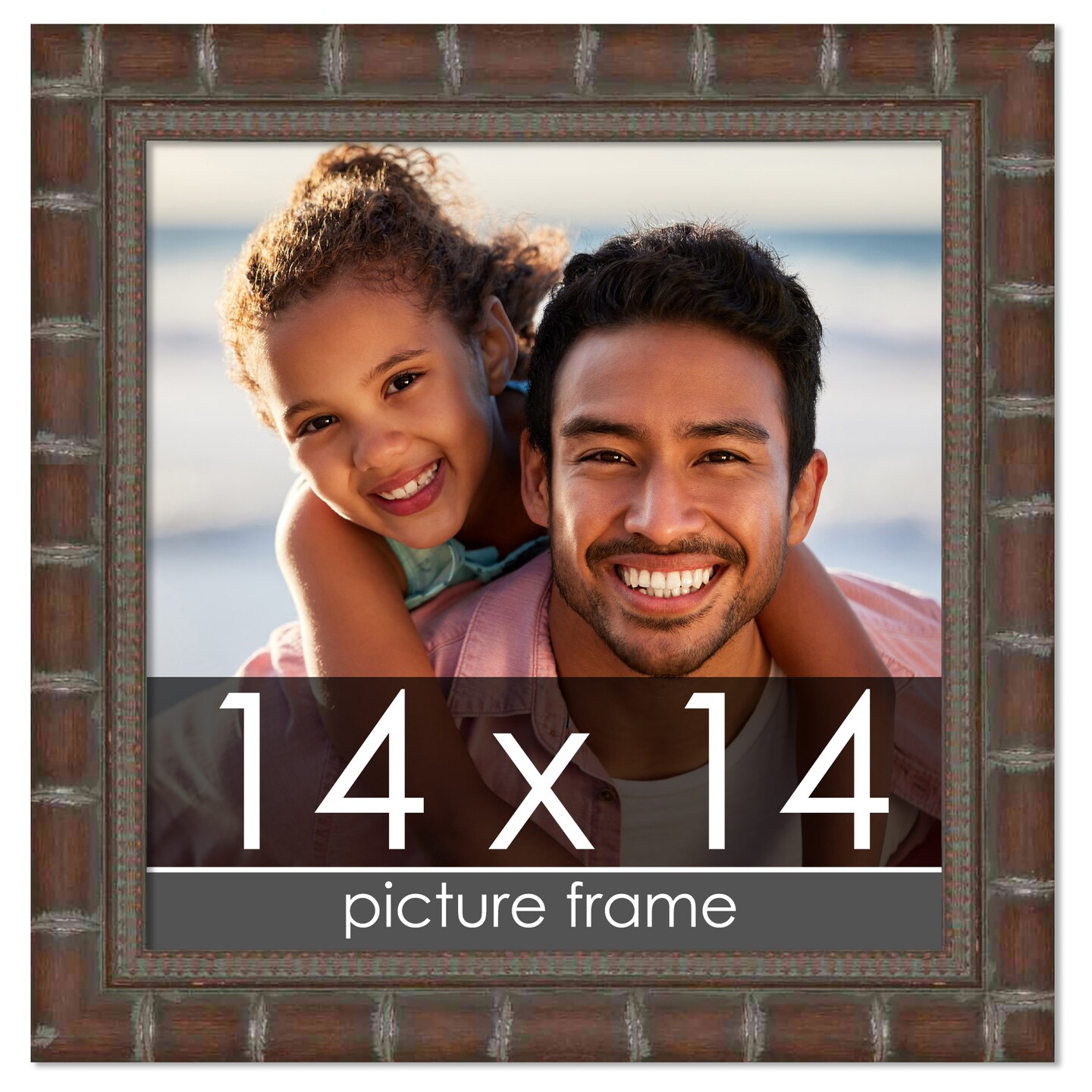 14x14 Modern Bamboo Picture Frame with UV-Resistant Acrylic & Acid Free ...