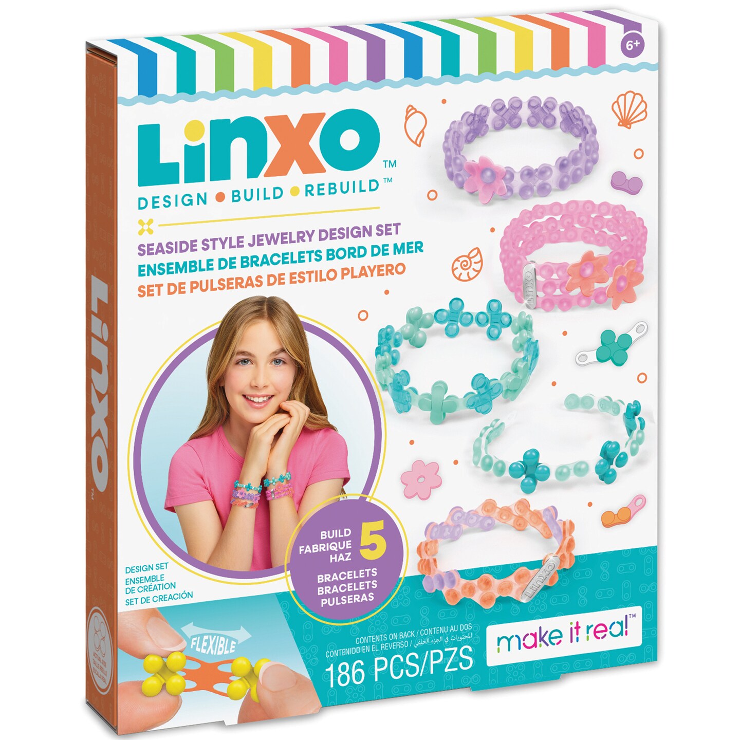 Make It Real: LinXo Seaside Jewelry Design Set - 186pcs, DIY 5 Flexible ...