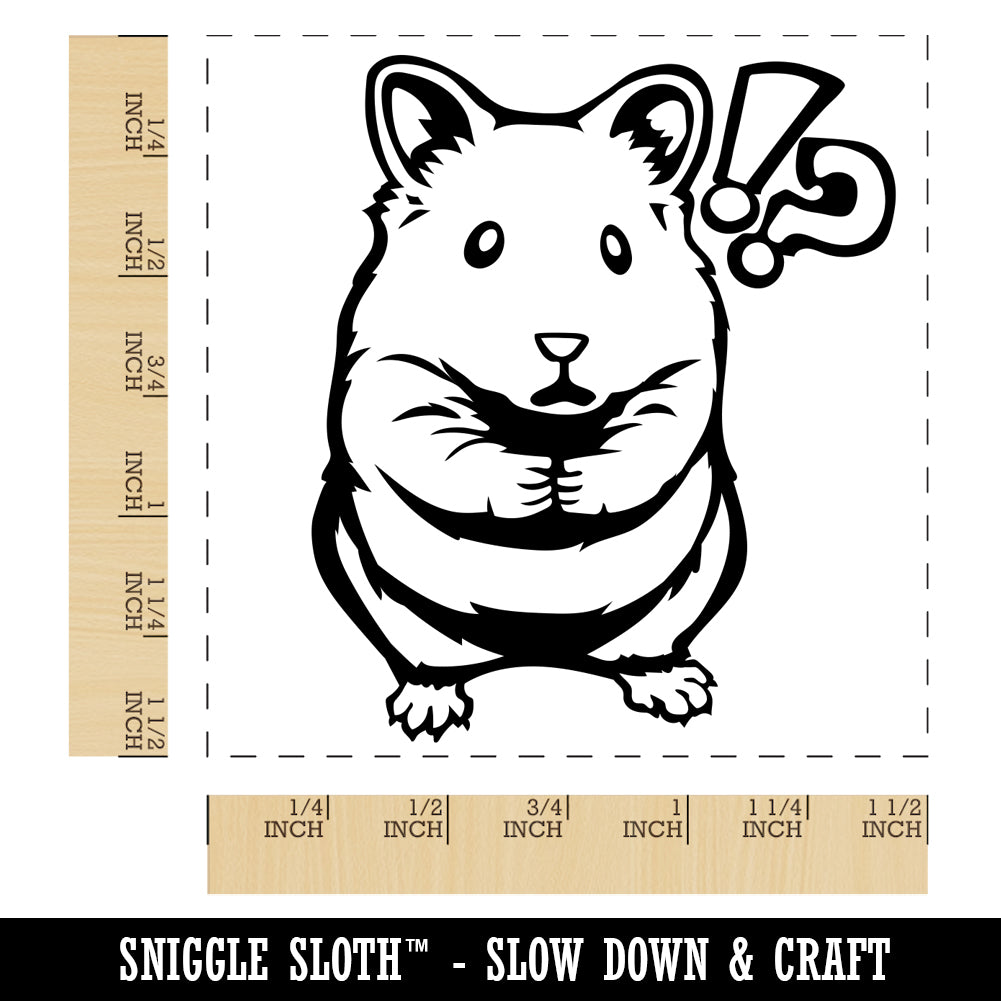 Shocked Syrian Teddy Bear Hamster Self-Inking Rubber Stamp Ink Stamper ...