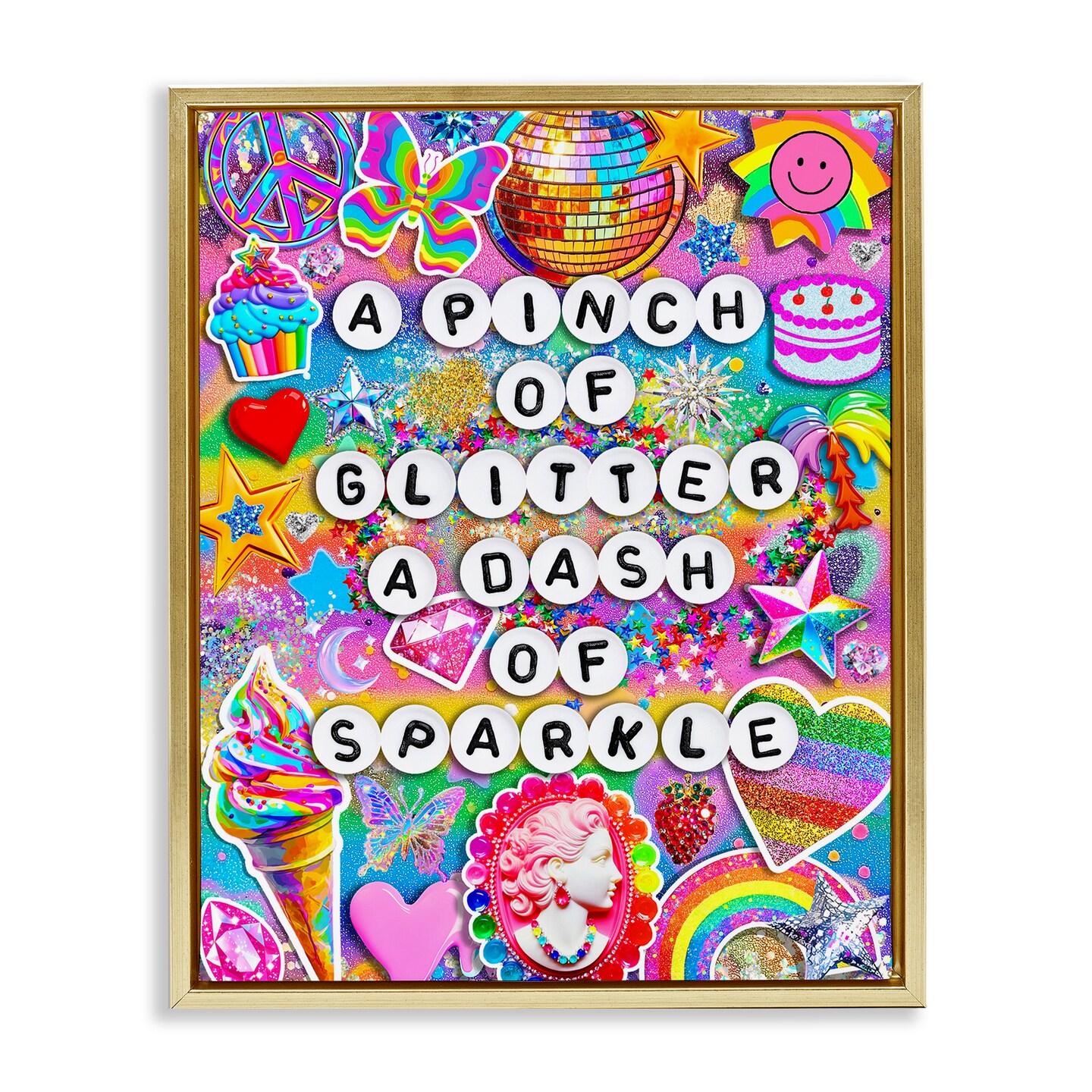 Stupell Industries Pinch Of Glitter & Sparkle Floating Frame Design by ...