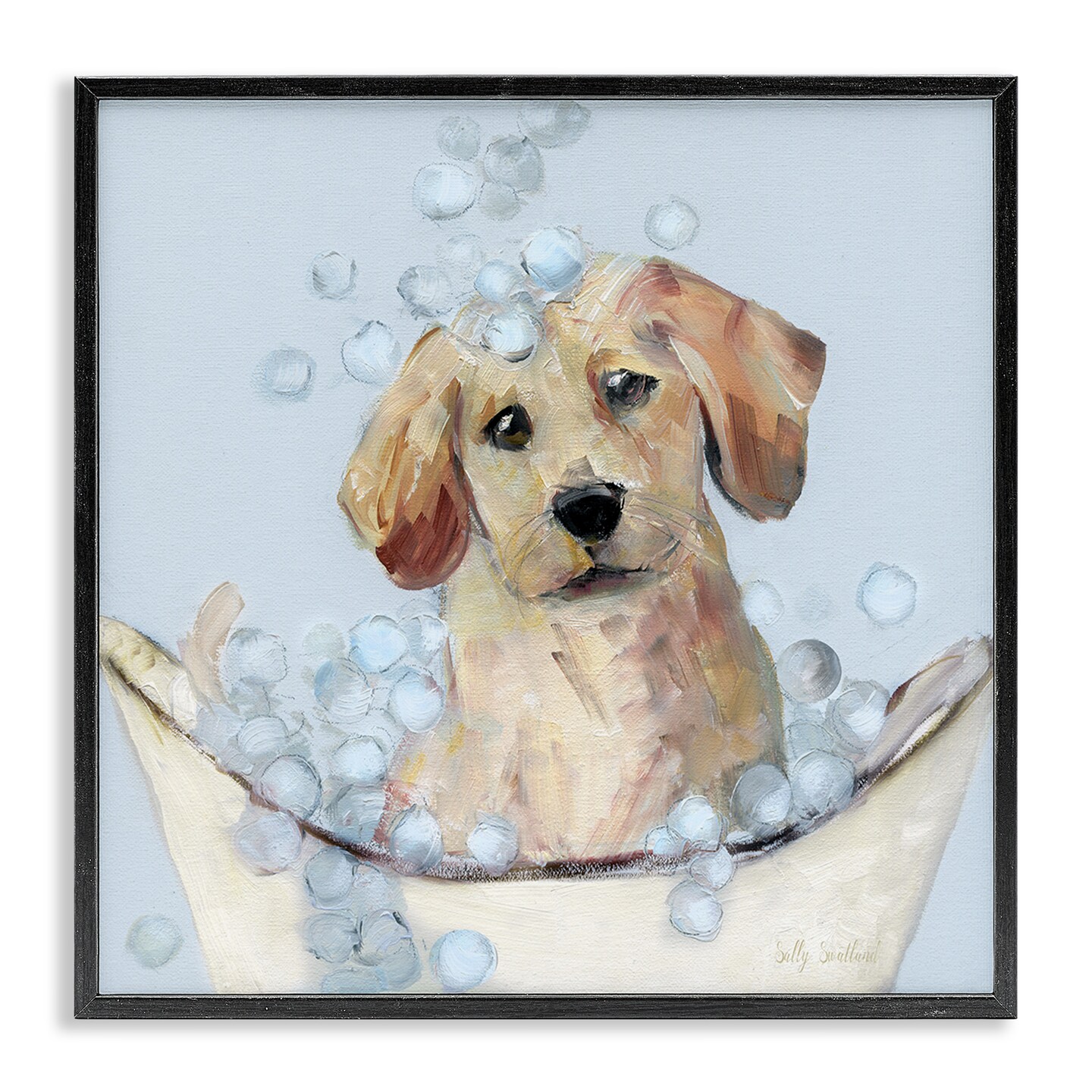 Stupell Industries Bubble Bath Lab Puppy Framed Giclee Design by Sally Swatland | Michaels
