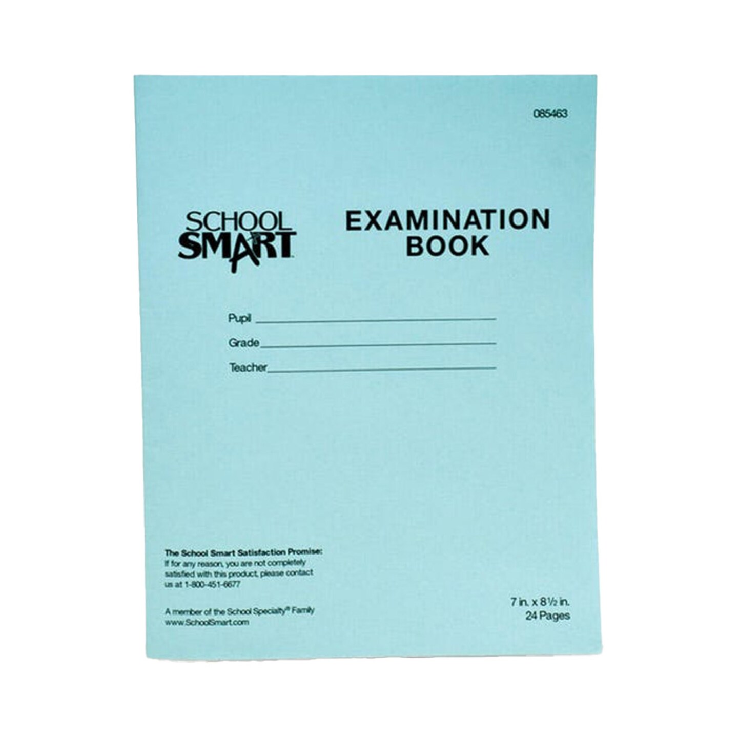 School Smart Examination Blue Book with 24 Pages, 7 x 8-1/2 Inches ...