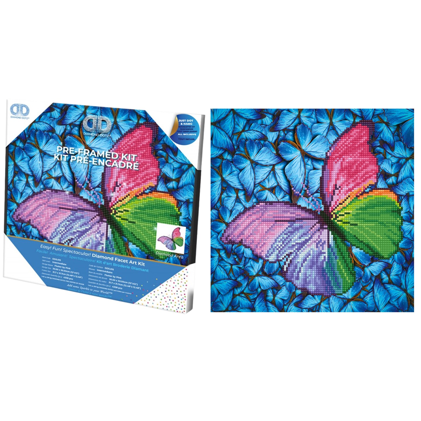 DIAMOND DOTZ ® - Flutter by Pink with Frame Diamond Painting Artwork ...