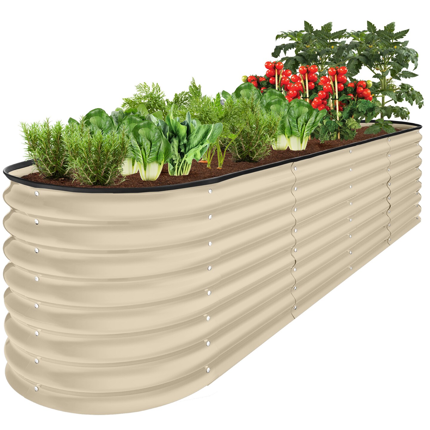 Best Choice Products 8x2x2ft Metal Raised Garden Bed, Oval Outdoor ...