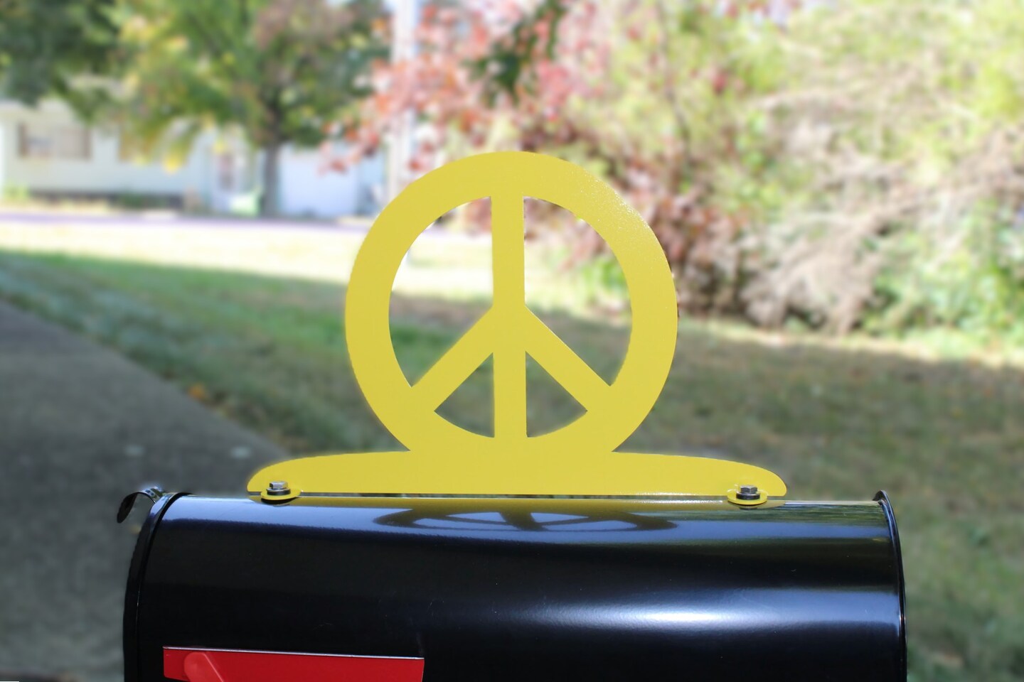Peace Symbol Sign Metal Mailbox Topper 9 Inches Tall - Does Not Include ...