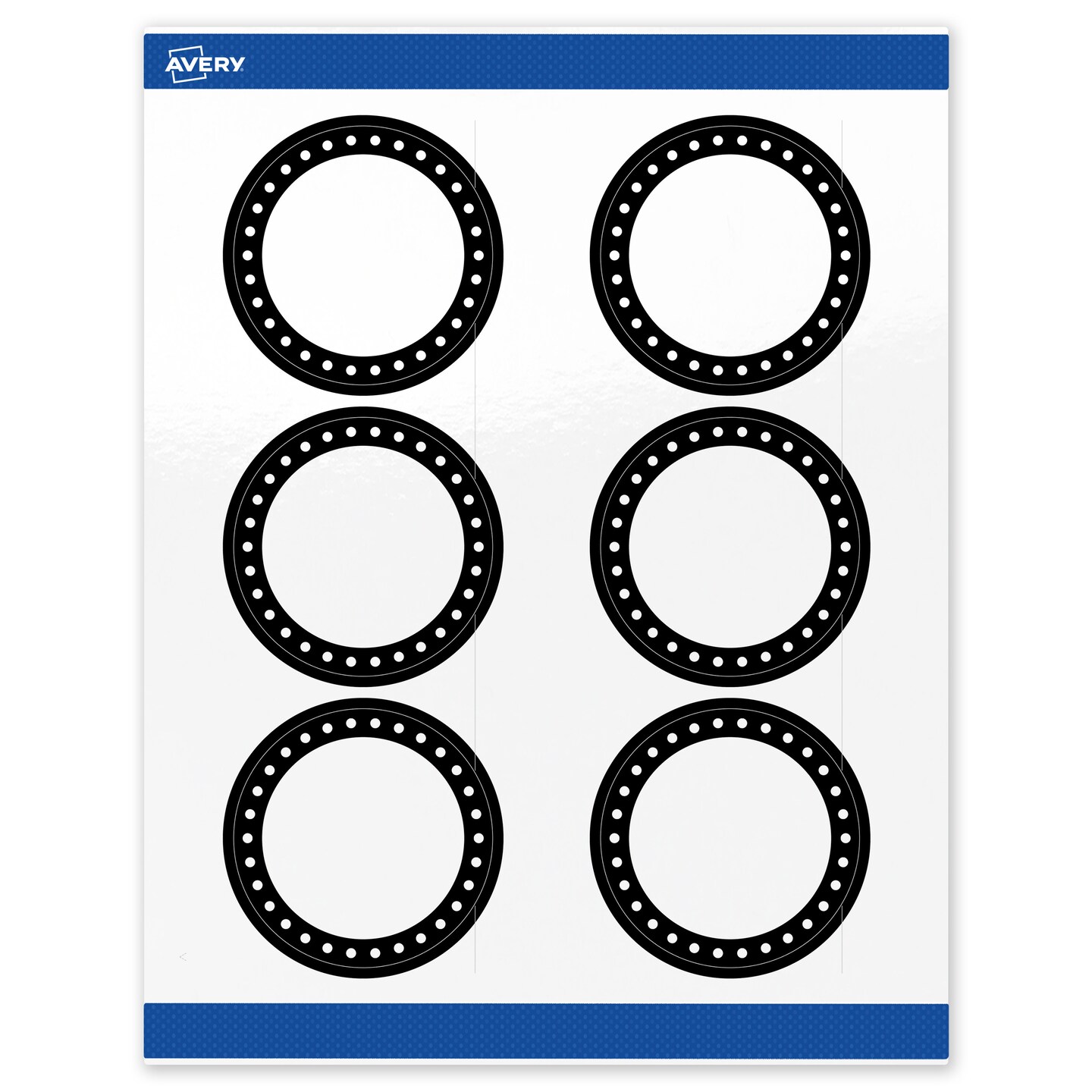 Avery Printable Round Labels, Black and White Polka Dots, 3" Diameter ...