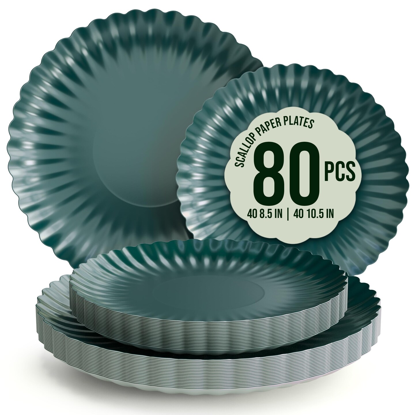 Earthtrends Scalloped Paper Plates 8.5 Inch & 10.5 Inch Dinner Plate ...