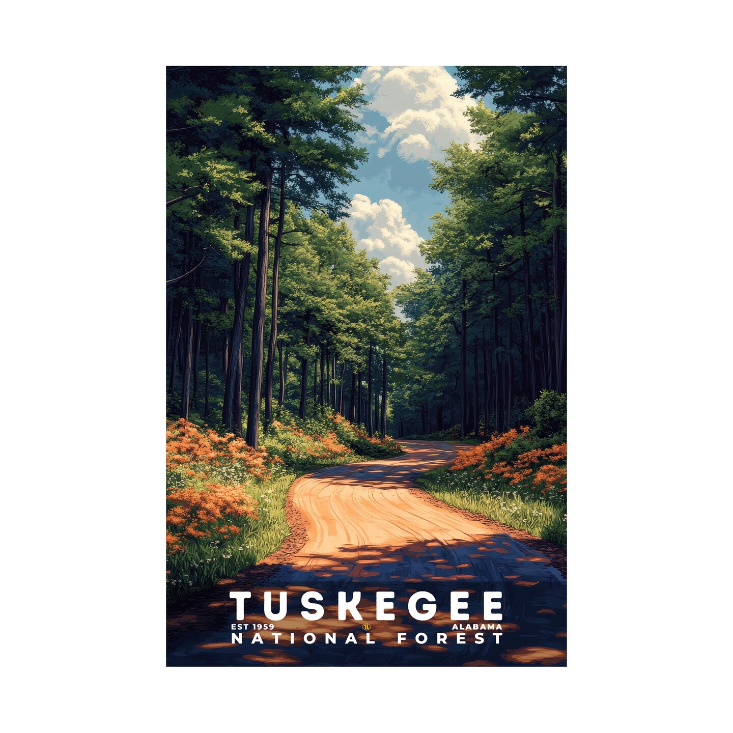 Tuskegee National Forest Poster, Travel Art, Office Poster, Home Decor ...