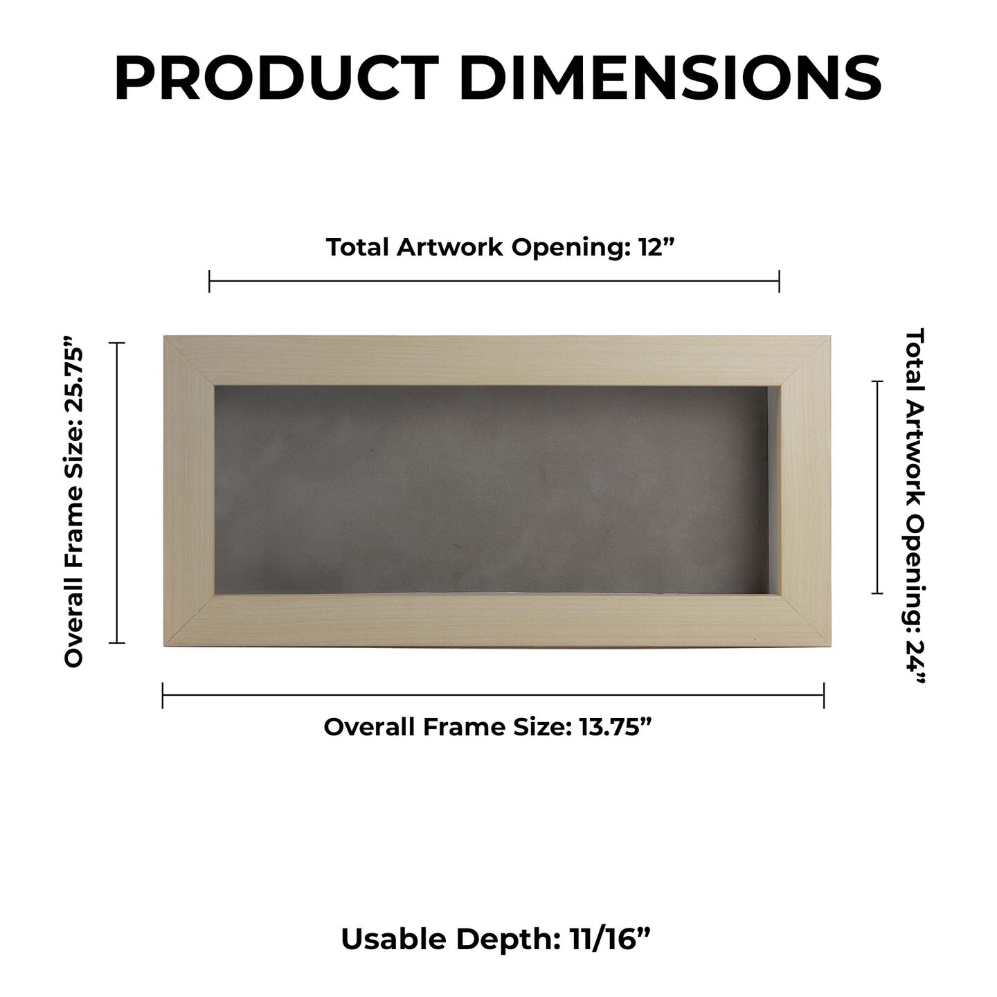 Natural Whitewash Wood Shadow Box Frame with Acrylic Front - Light ...