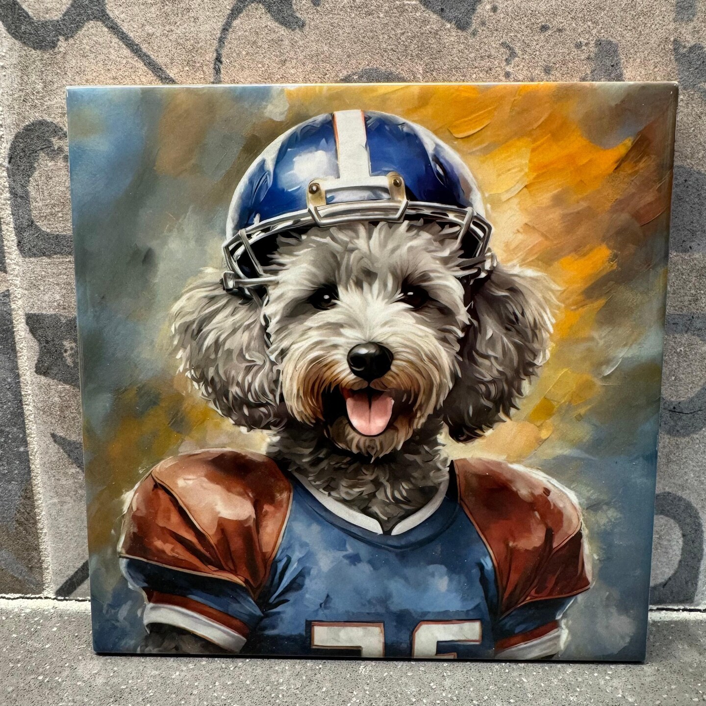 8 Designs - Doodle Football Player. Trivet for Hot Dishes. 6"x6" Hot ...