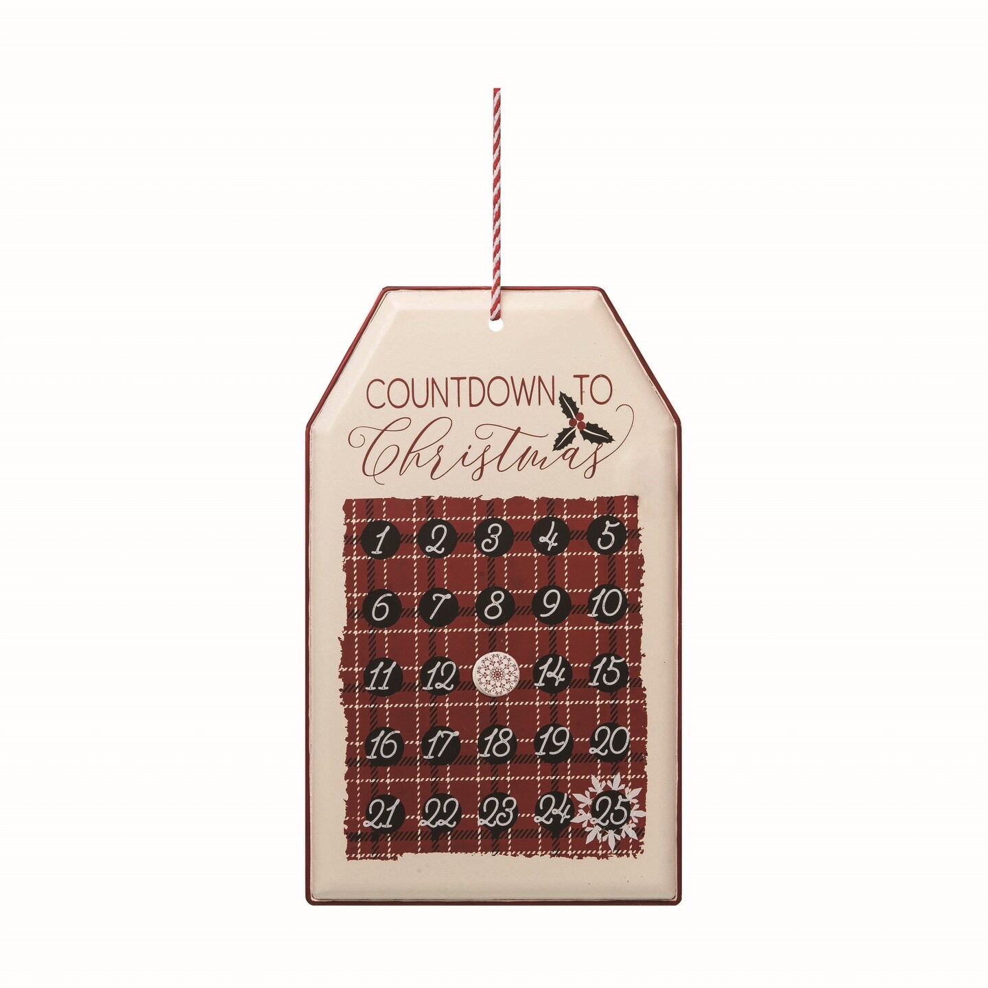 Transpac Metal 16 in. Multicolor Christmas Countdown with Magnet Set of ...