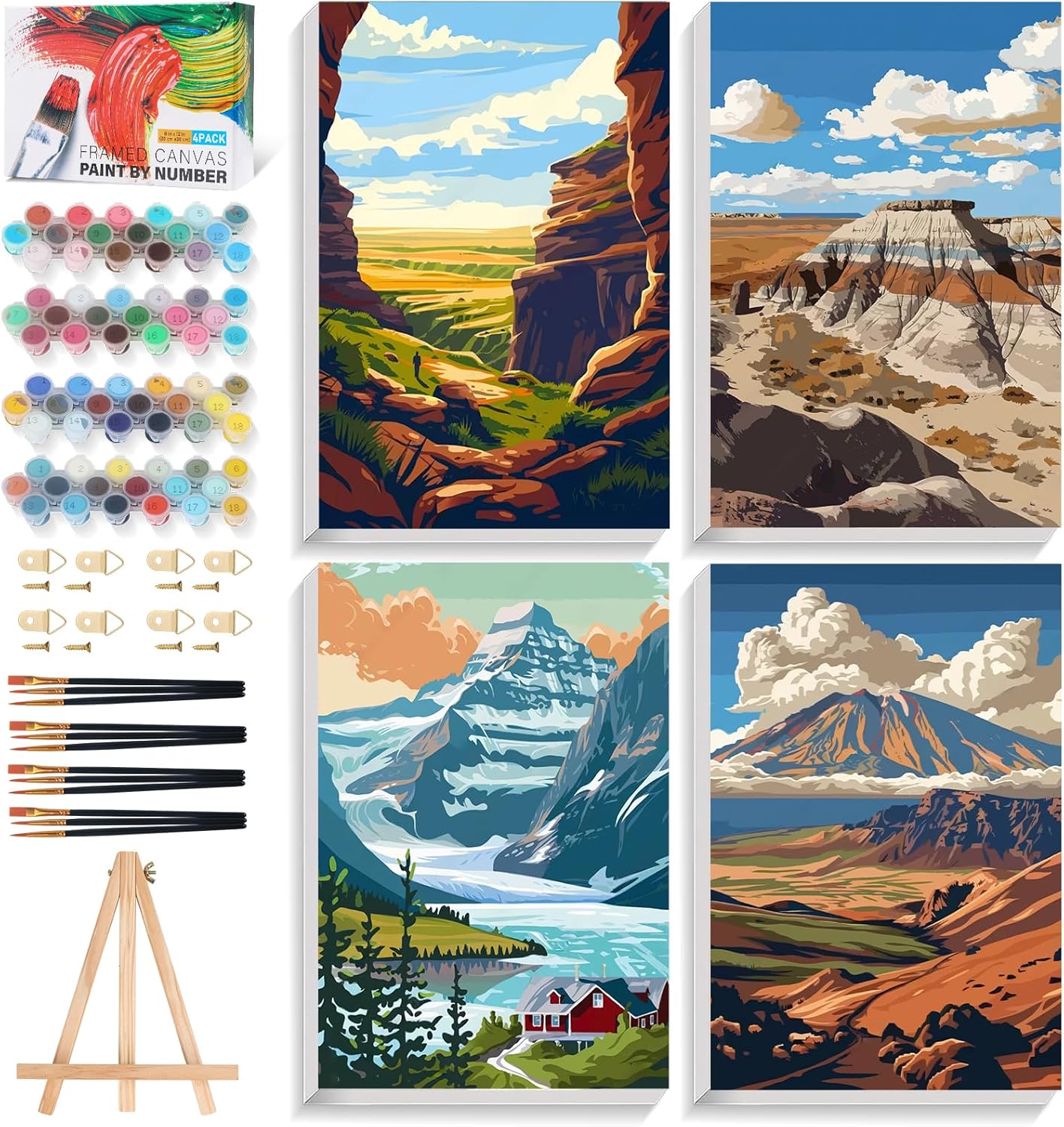 8x12 Inch 4 Pack National Park Paint by Numbers Kit | Michaels