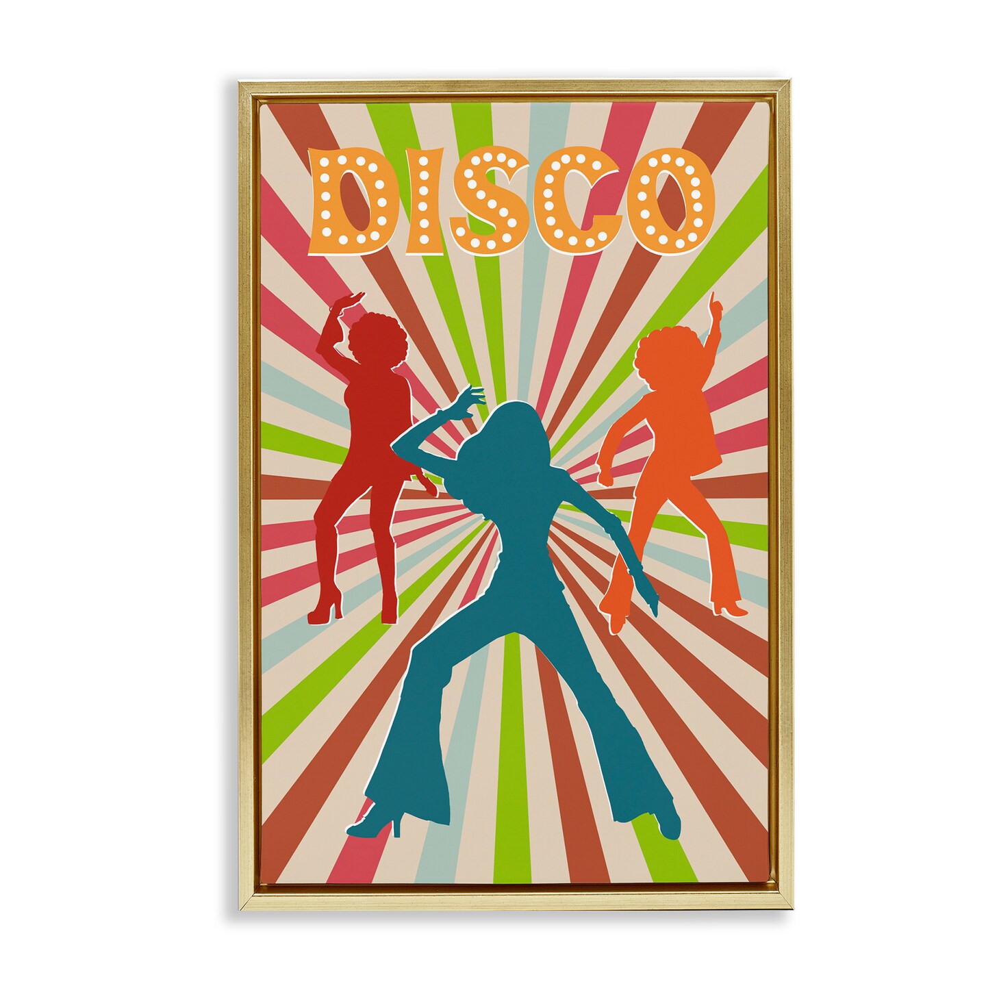 Stupell Industries Disco Dancers on Retro Stripes Floating Frame By CAD ...