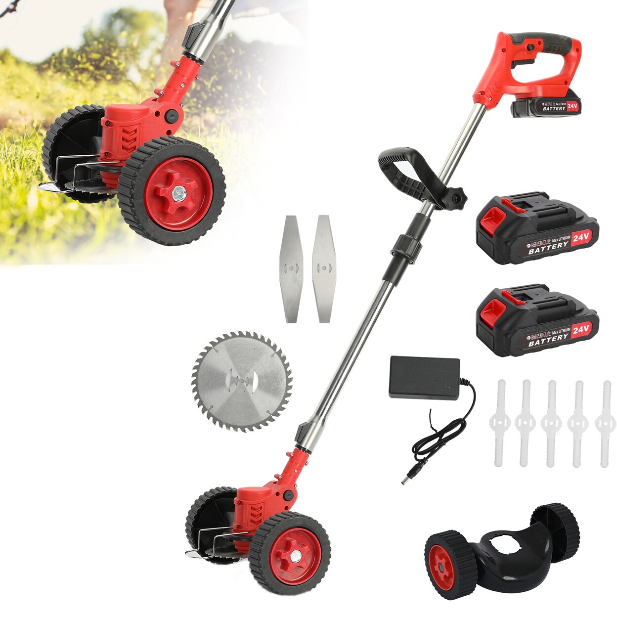 24V 2000Mah Battery Supply Rechargeable Telescopic Rod D-Shaped Handle ...