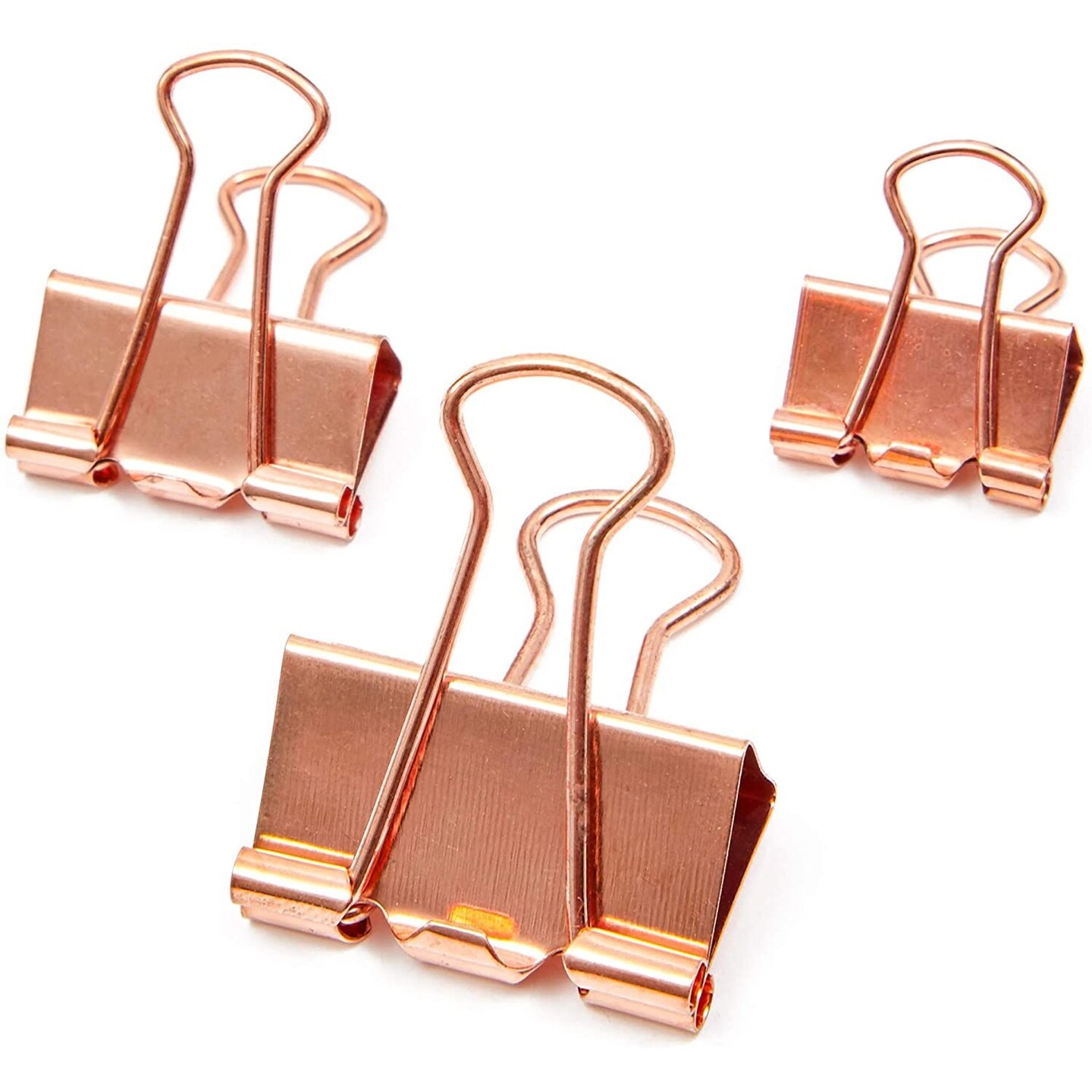150 Pack Rose Gold Binder Clips Paper Clamps, 3 Assorted Size: Small ...