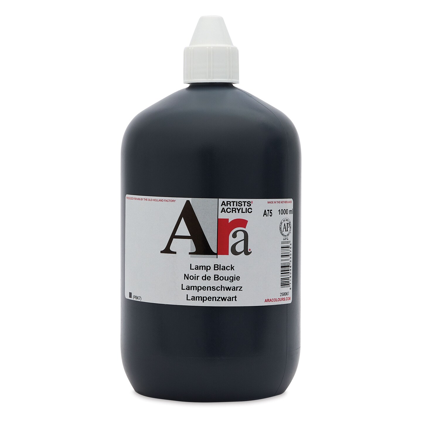 Ara Artists’ Acrylic Paint - Lamp Black, 1000 ml, Count: 1, Model ...