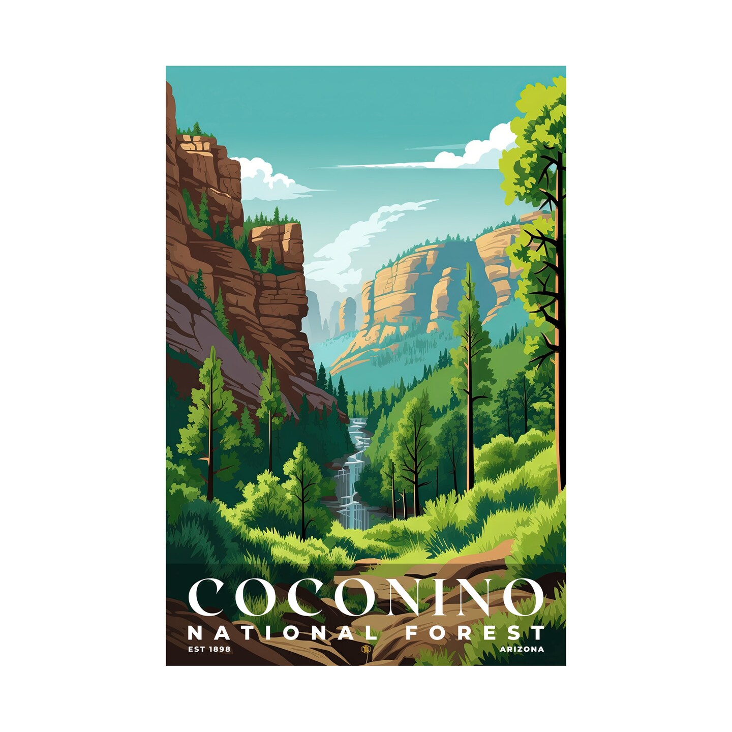Coconino National Forest Poster, Travel Art, Office Poster, Home Decor ...