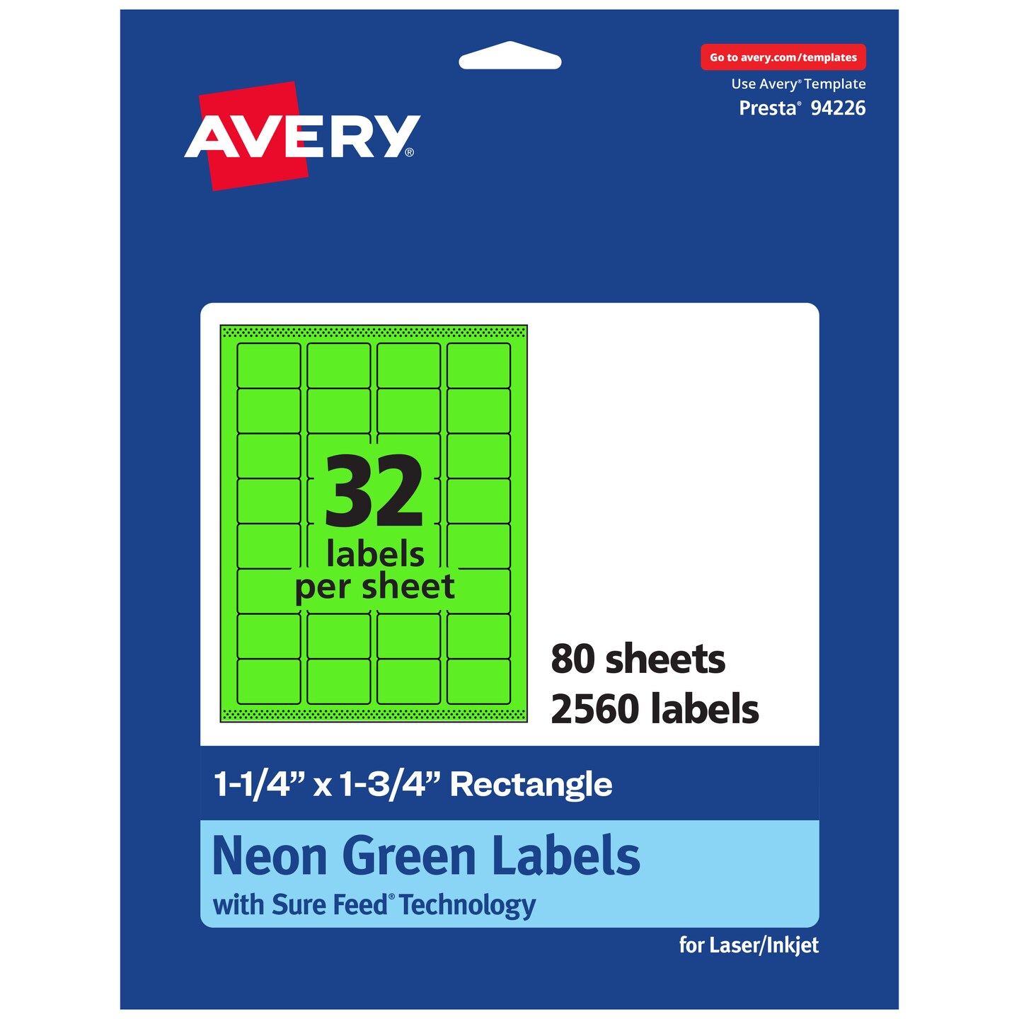 Avery Neon Green Paper Labels, 1.25" x 1.75" Rectangle | Michaels