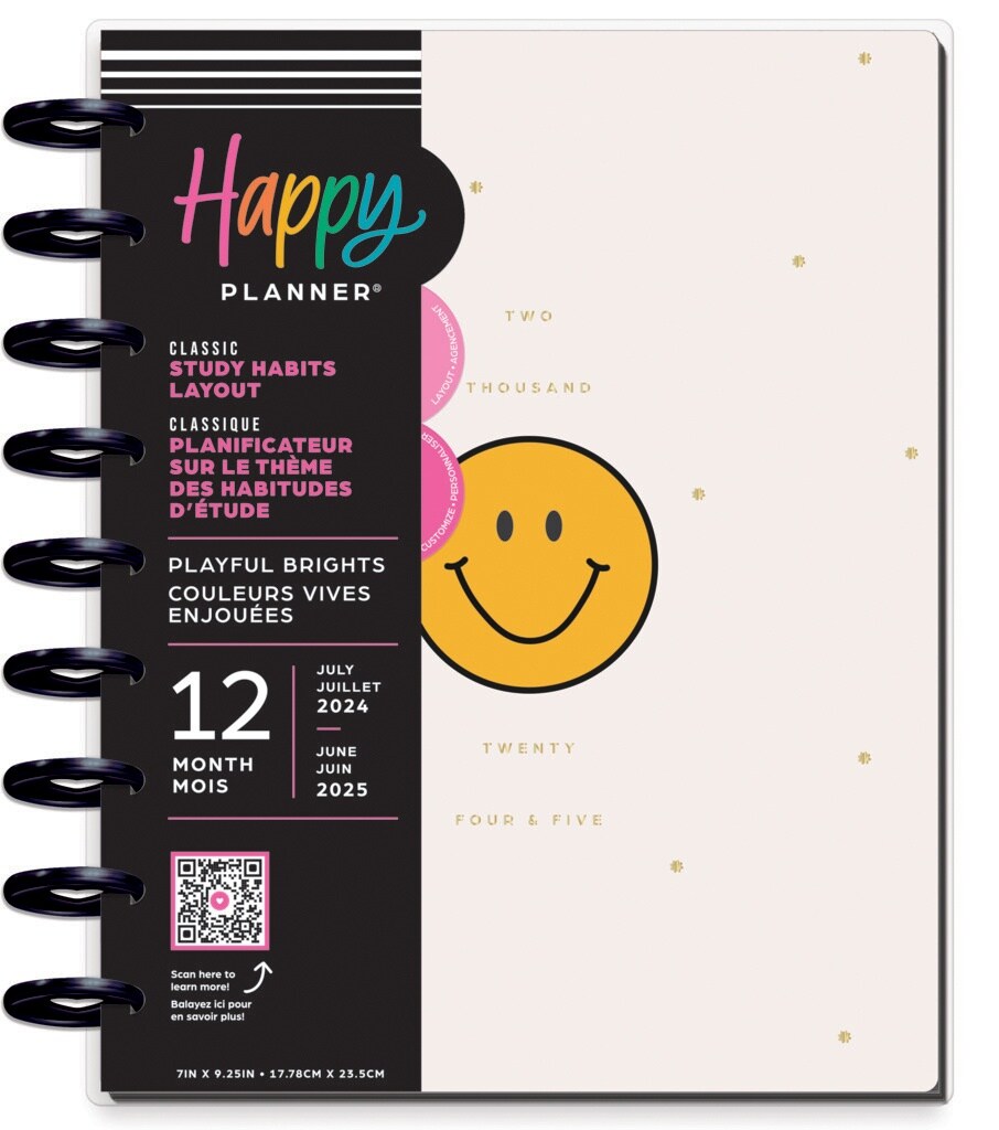 Happy Planner Classic Student 12-Month Planner-Playful Brights; July ...
