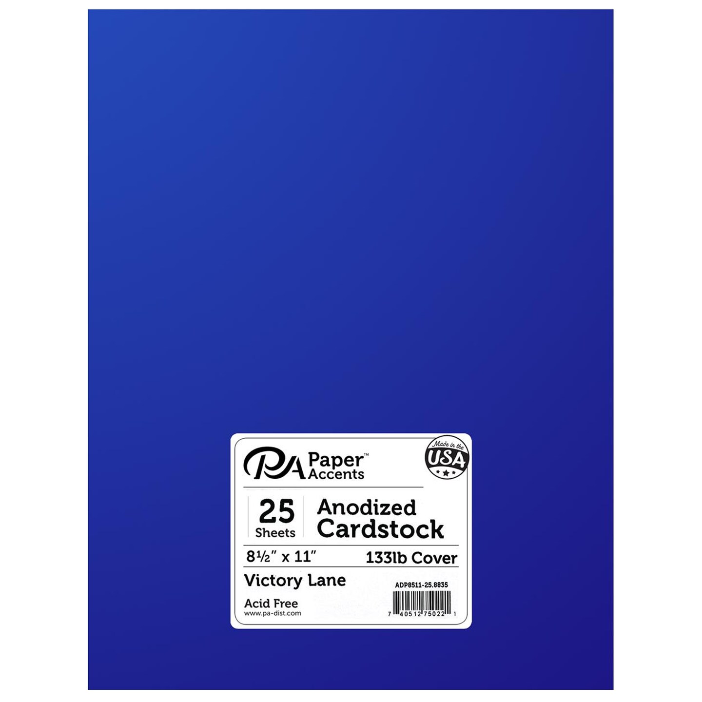 PA Paper Accents Anodized Cardstock 8.5" x 11" Victory Lane, 133lb ...