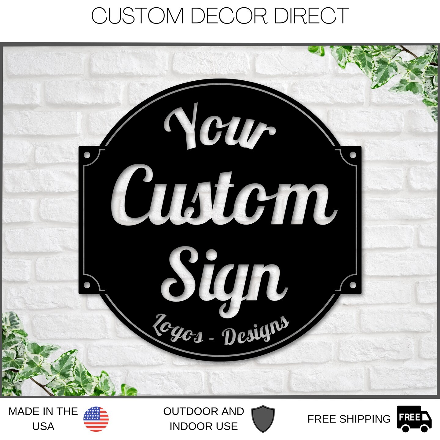 Custom Sign, Your Custom Text Metal Sign, Your Logo Here Sign, Metal ...