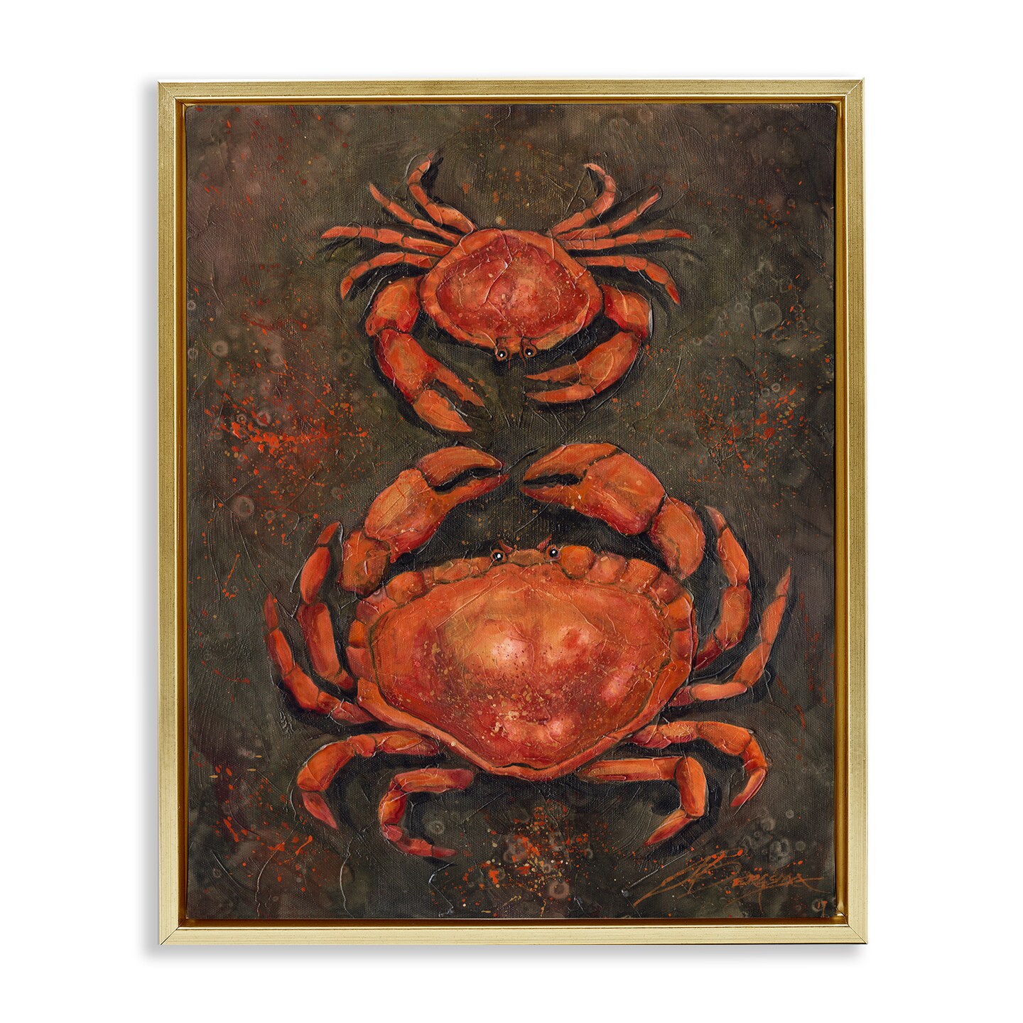 Stupell Industries Small & Large Crab Pair Floating Frame Design by ...